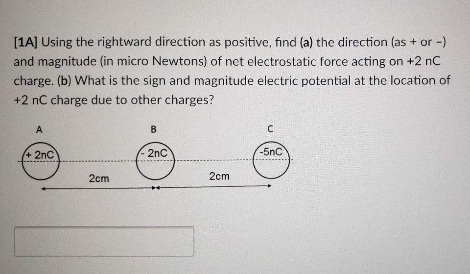 Solved [1A] Using the rightward direction as positive, find | Chegg.com