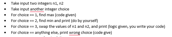 Solved - Take input two integers n1,n2 - Take input another | Chegg.com