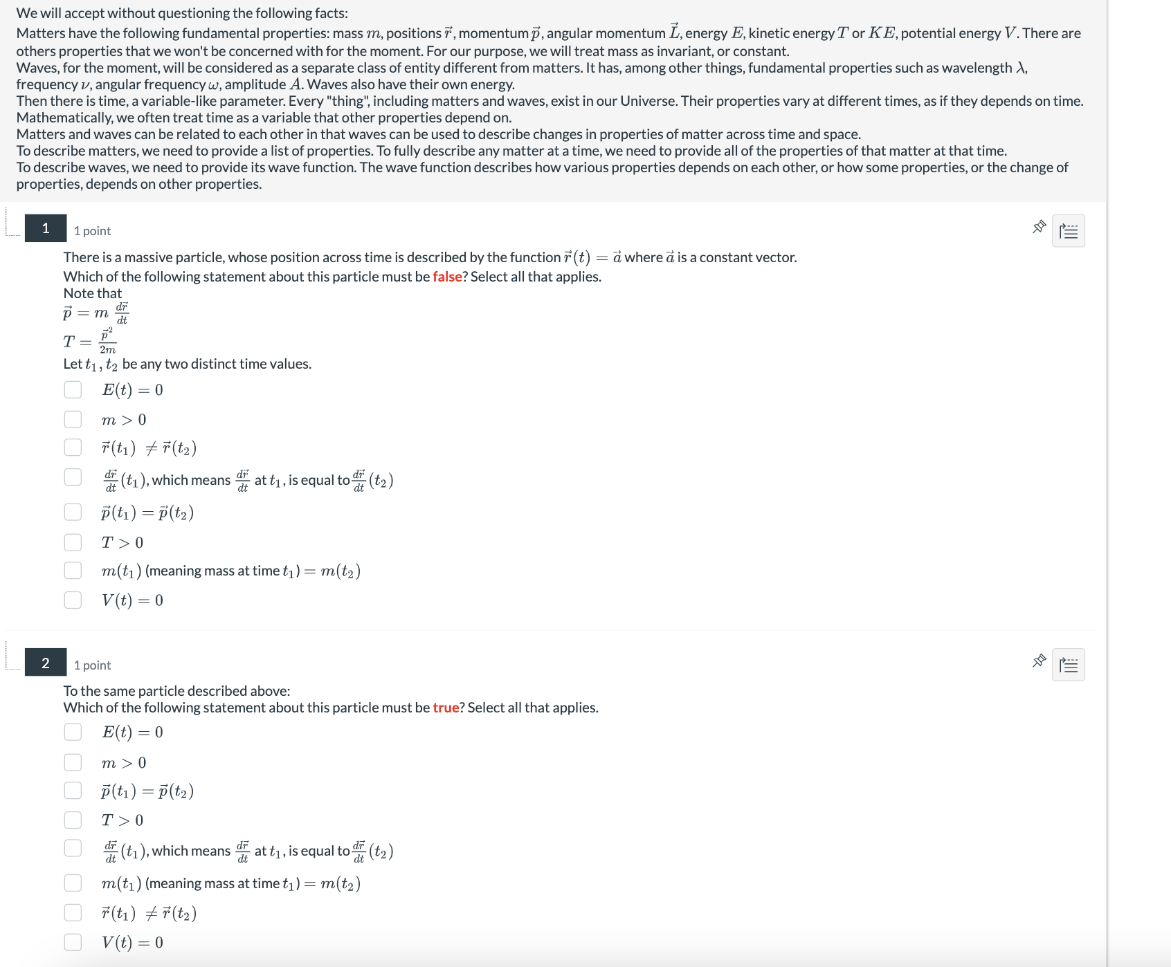 Solved There is a massive particle, whose position across | Chegg.com