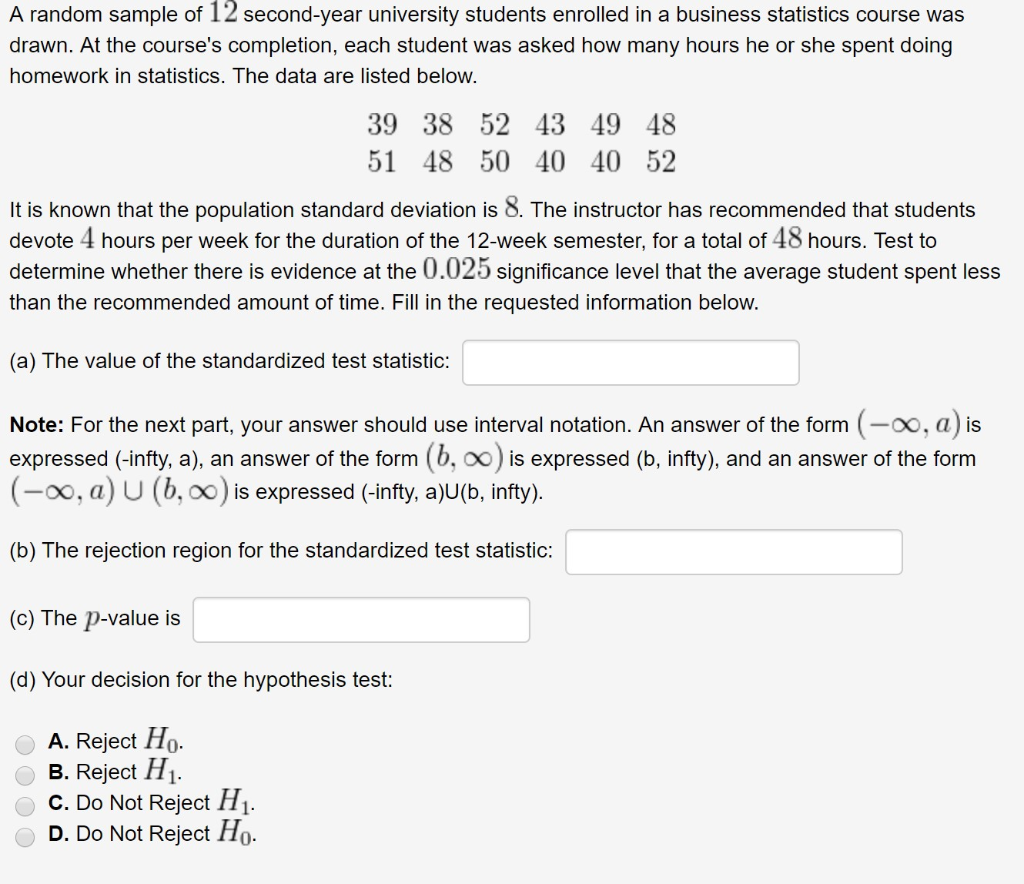 Solved A random sample of 12 second-year university students | Chegg.com