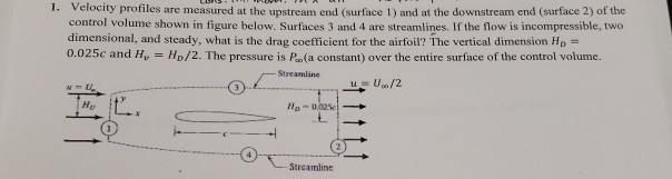 Solved 1. Velocity profiles are measured at the upstream end | Chegg.com