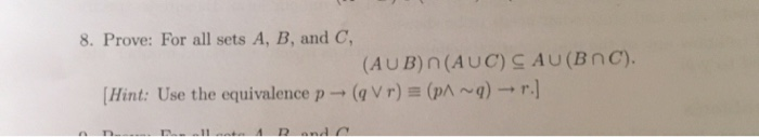 Solved Prove for all sets A,B and C , ( A union B) | Chegg.com