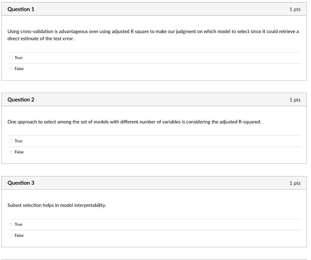 Solved Using Cross Validation Is Advantageous Over Using 