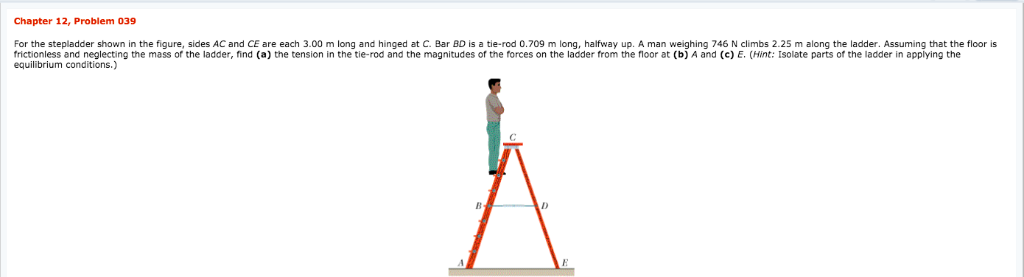 Solved Chapter 12, Problem 039 For the stepladder shown in | Chegg.com
