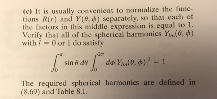 Solved The normalization condition for a three- dimensional | Chegg.com