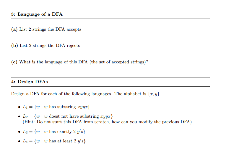 Solved Consider the state diagram of the following DFA 1: | Chegg.com