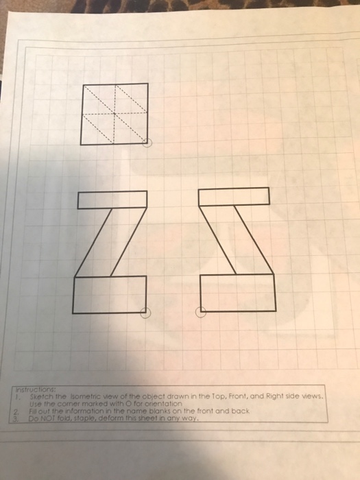 Solved Sketch the isometric view of the object drawn in the | Chegg.com