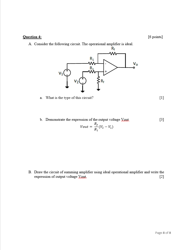 Solved Question 4: [6 points) A. Consider the following | Chegg.com
