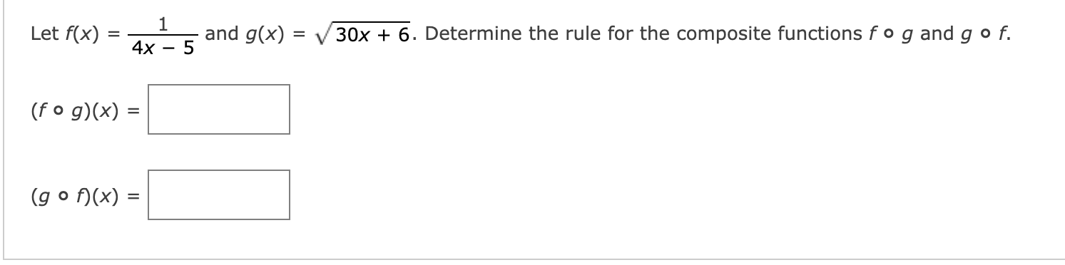 Solved Let f(x)=2x2−2 and g(x)=4x+1. Determine the rule for | Chegg.com