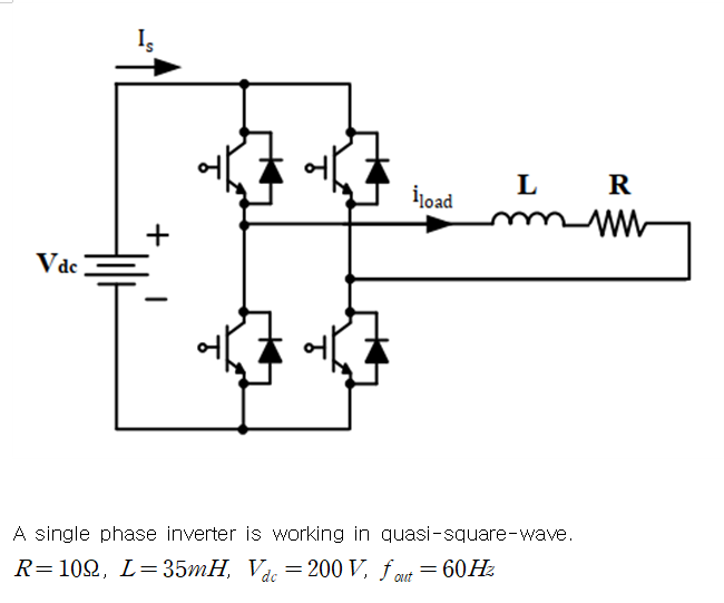 Solved Is T 어 L iload R + Vdc A single phase inverter is | Chegg.com
