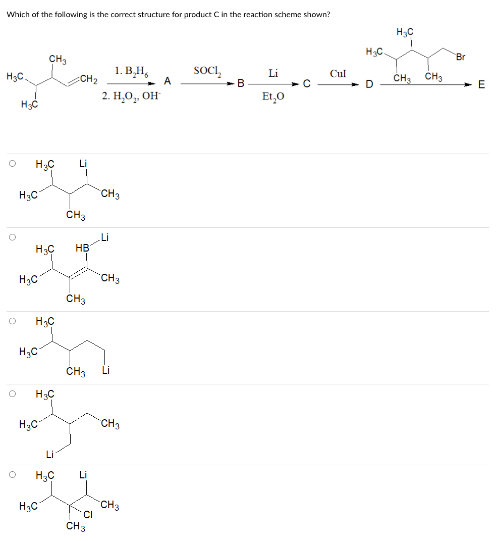 Solved Which of the following is the correct structure for | Chegg.com