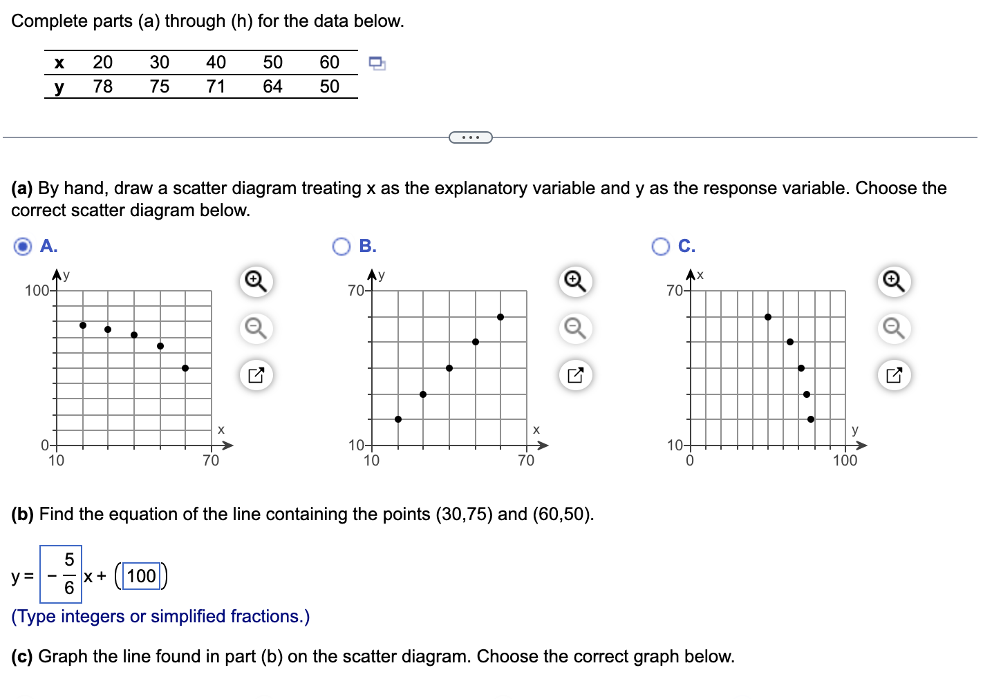 Complete parts (a) through ( h ) for the data below. | Chegg.com