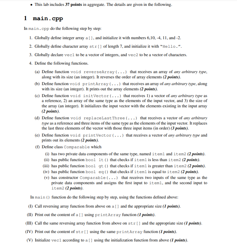 Solved This lab includes 37 points in aggregate. The details | Chegg.com