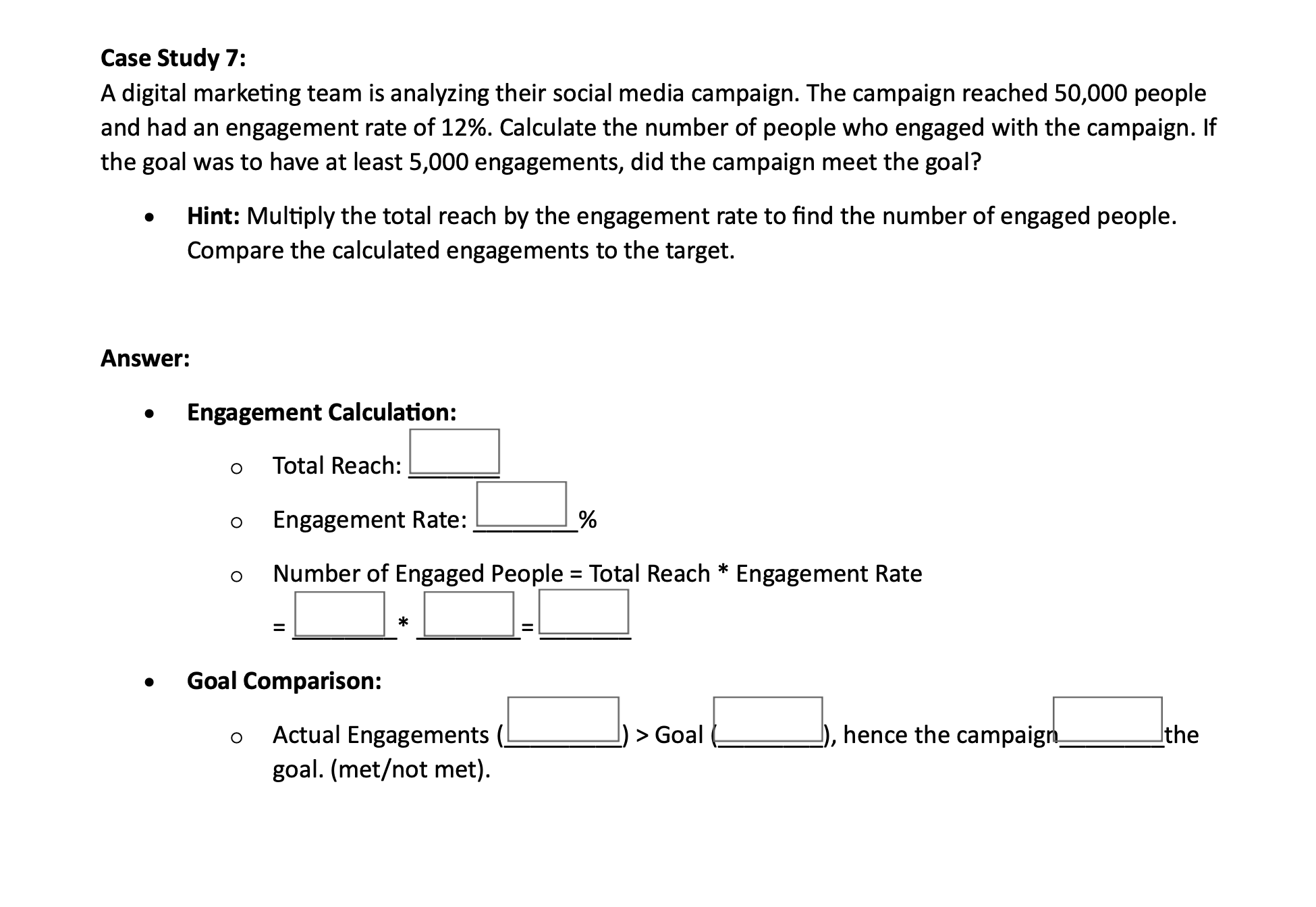 Solved Case Study 7:A digital marketing team is analyzing | Chegg.com