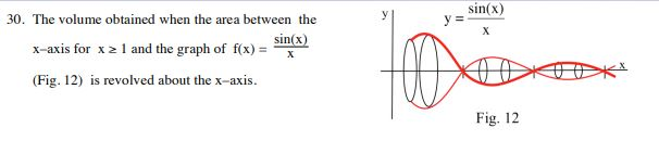 Solved sin(x) 30. The volume obtained when the area between | Chegg.com