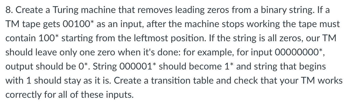 Solved write the Turing machine as a table, not in code | Chegg.com