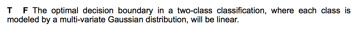 Solved T F The optimal decision boundary in a two-class | Chegg.com