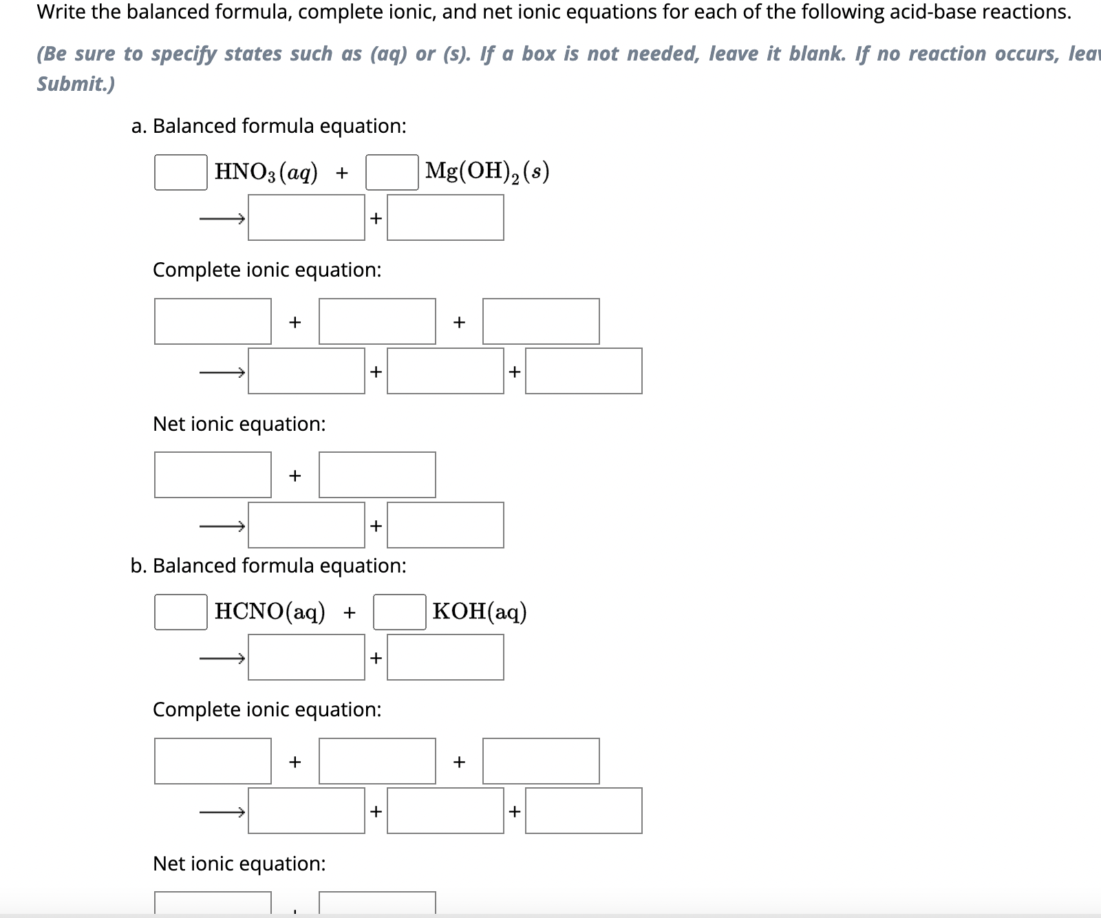 Solved Write the balanced formula, complete ionic, and net | Chegg.com