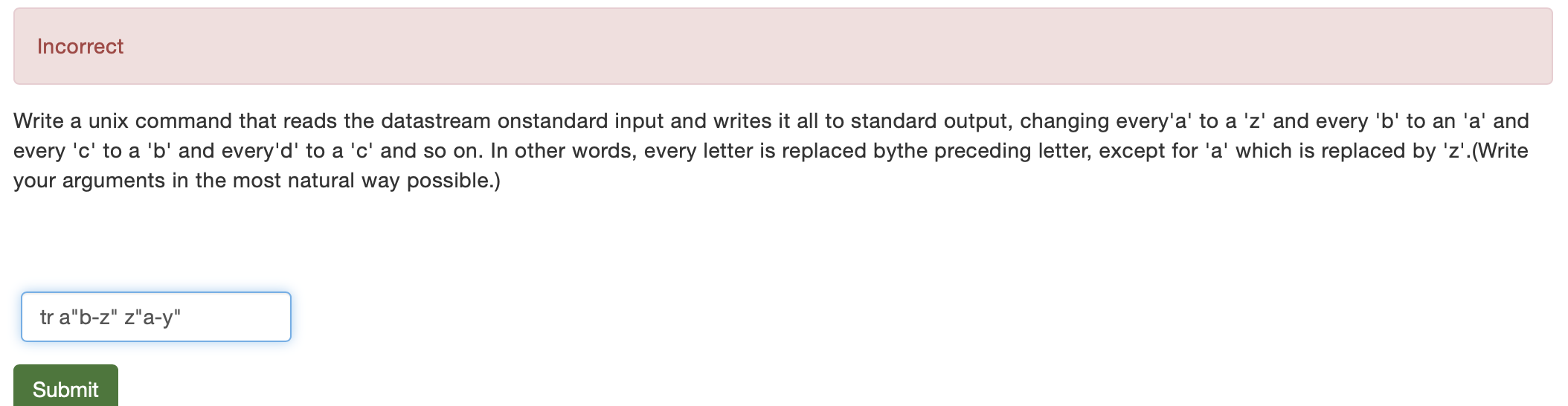 Solved Write a unix command that reads the datastream | Chegg.com