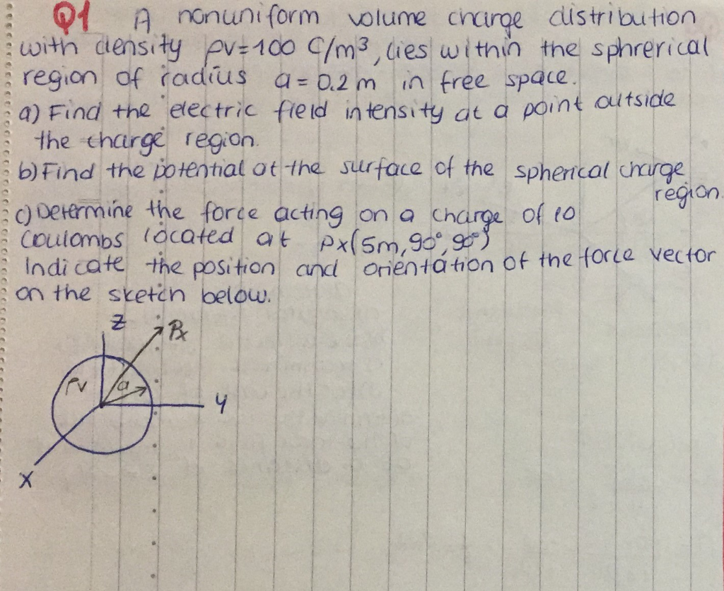 Solved 则 , a ,nonuniform, volume crurge distribution uoith | Chegg.com