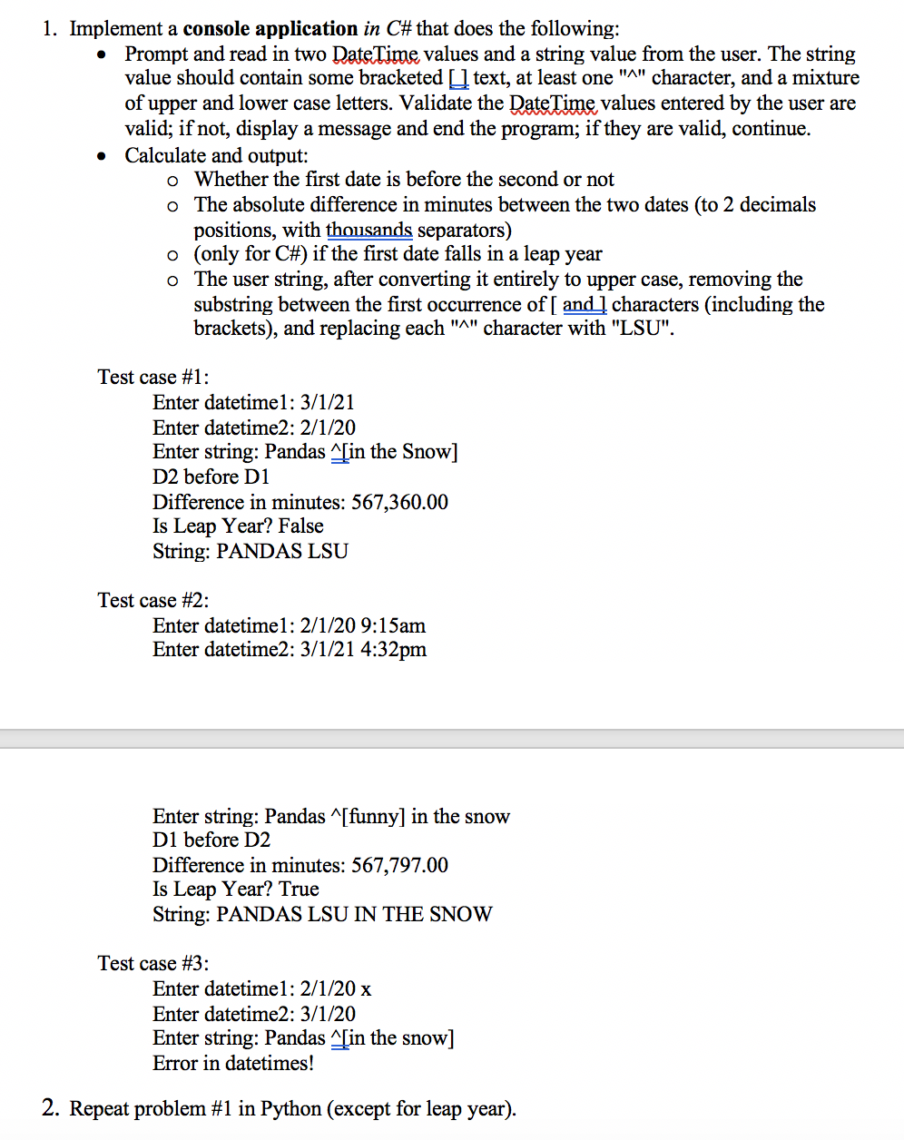 1. Implement a console application in C# that does | Chegg.com