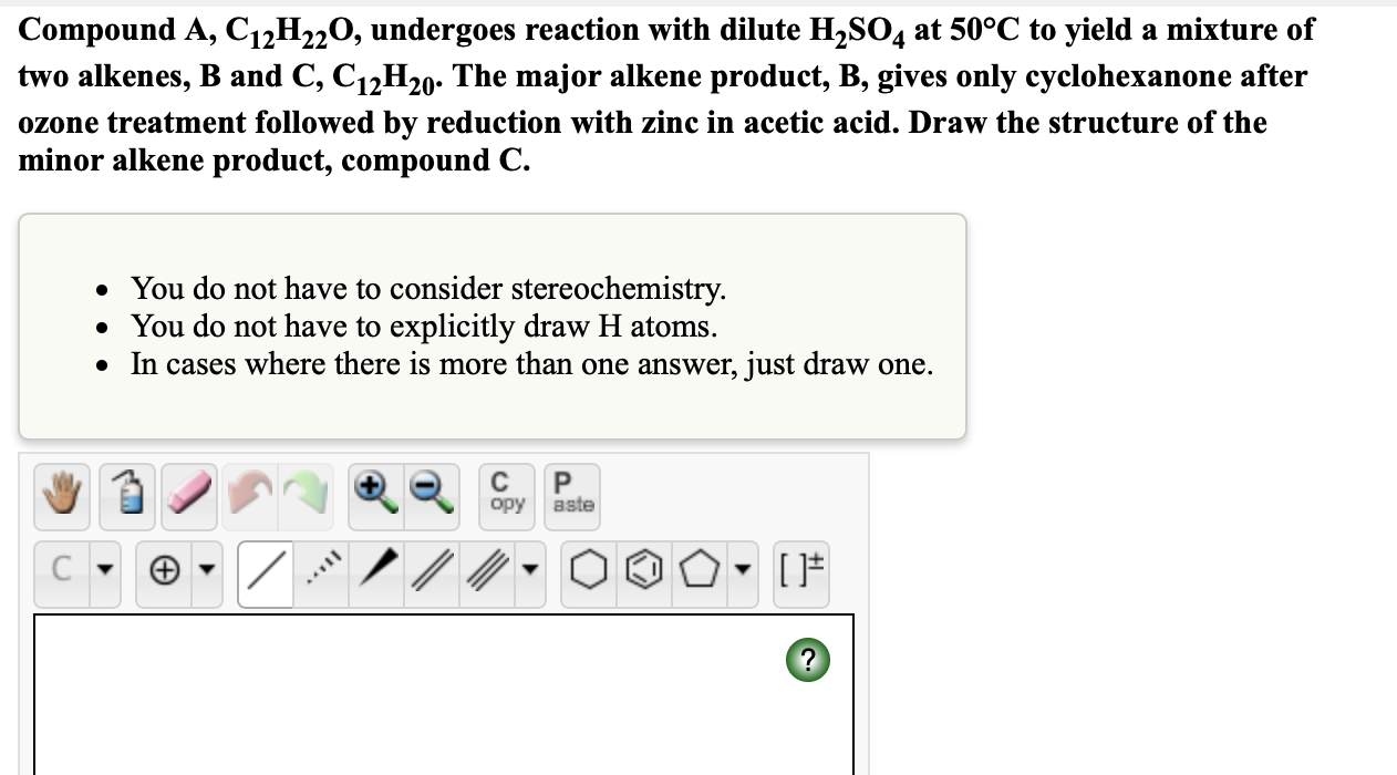 Solved Compound A, C12H220, undergoes reaction with dilute | Chegg.com