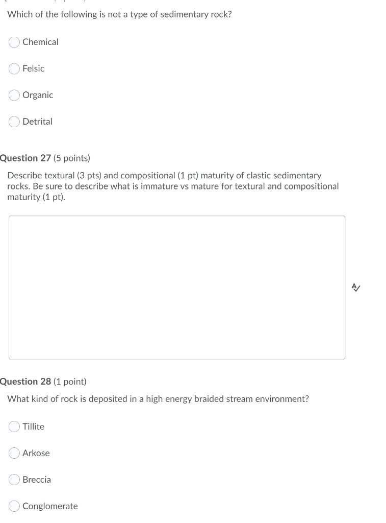 Solved Which of the following is not a type of sedimentary | Chegg.com