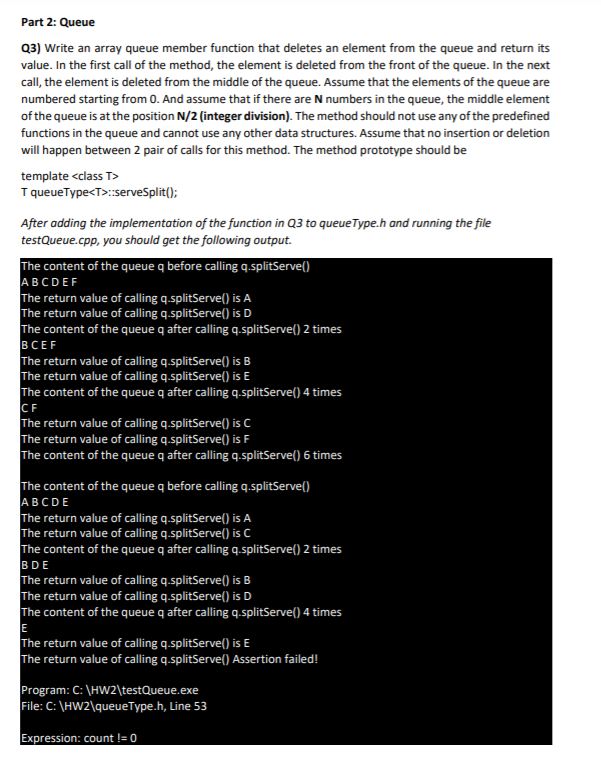 Solved //queueType.h file #ifndef | Chegg.com