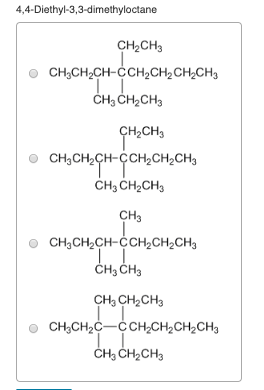 Solved 4,4-Diethyl-3,3-dimethyloctane CH2CH3 | Chegg.com