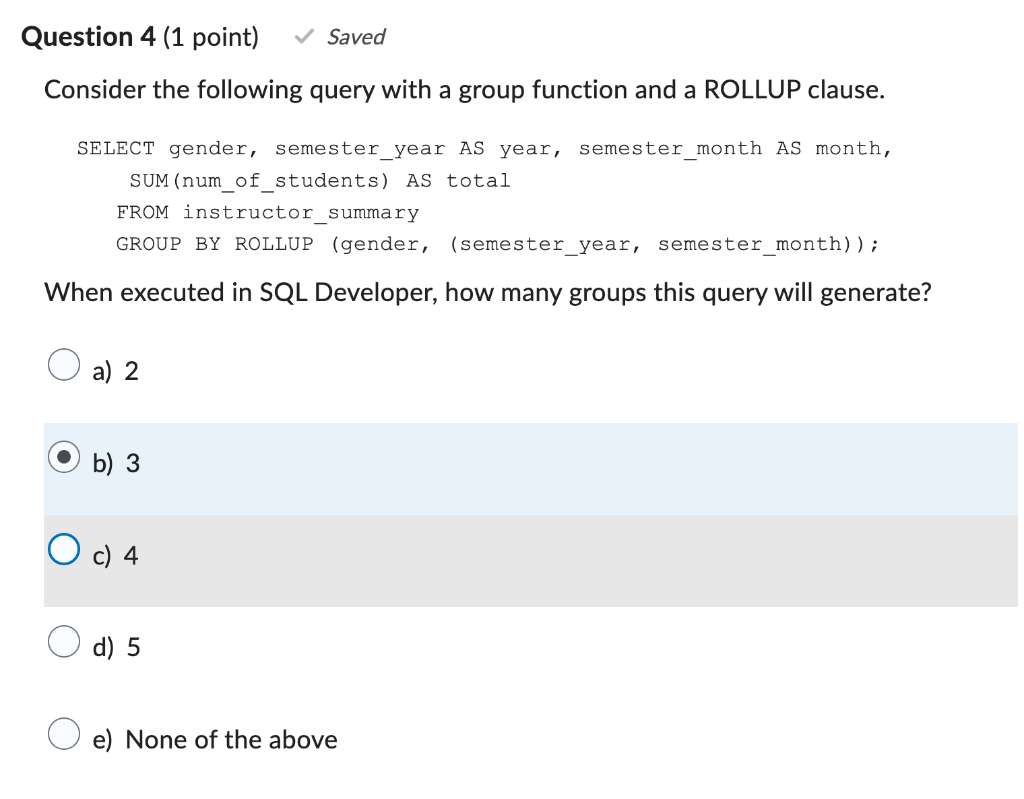 Solved Consider the following query with a group function | Chegg.com