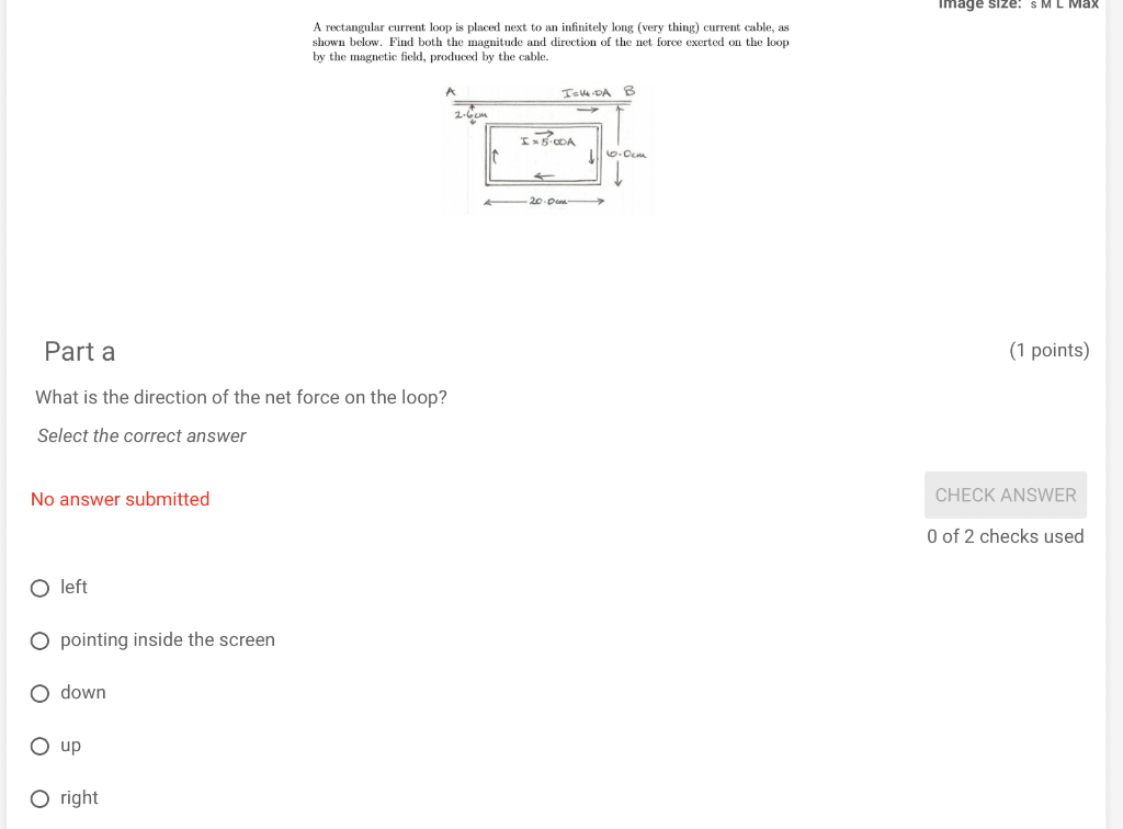 Solved A rectangular current loop is placed next to an | Chegg.com