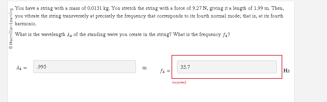 Solved You have a string with a mass of 0.0131 kg. You | Chegg.com
