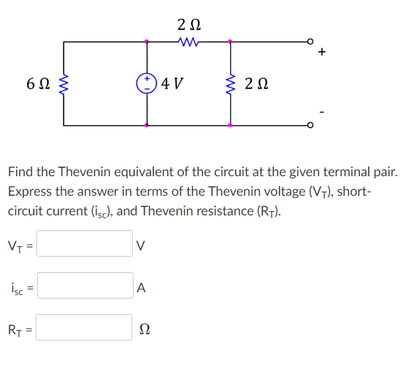 Solved Find the Thevenin equivalent of the circuit at the | Chegg.com