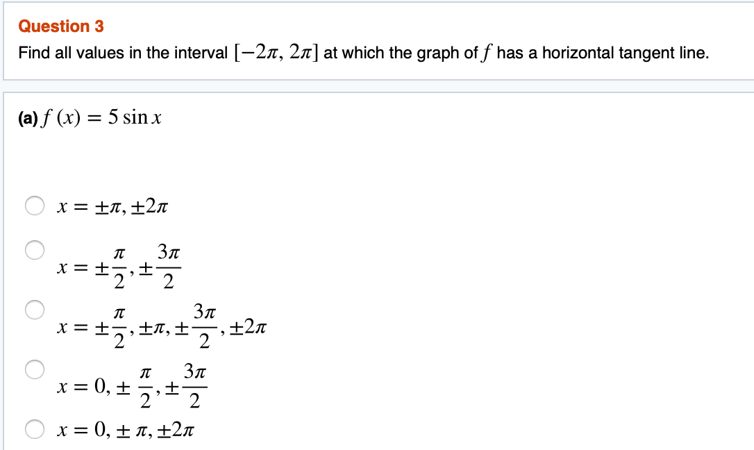 Solved Question 3 Find all values in the interval [-21, 21] | Chegg.com