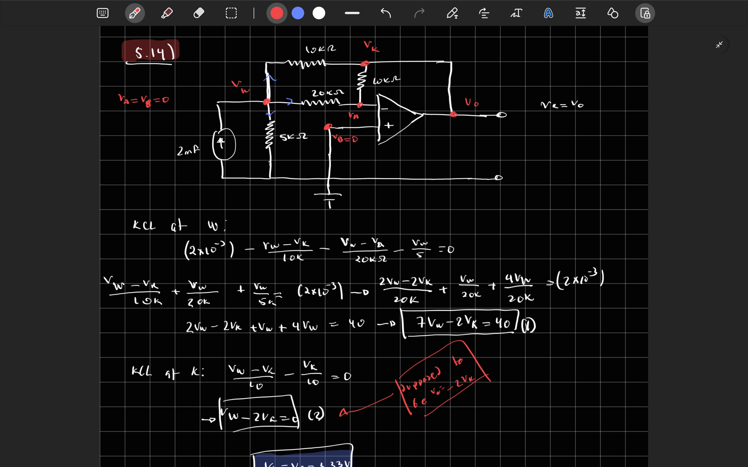 Solved Hi, in my work u can see i applied KCL at node Vk but | Chegg.com