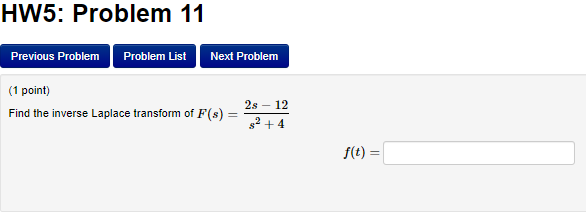Solved HW5: Problem 11 Previous Problem Problem List Next | Chegg.com