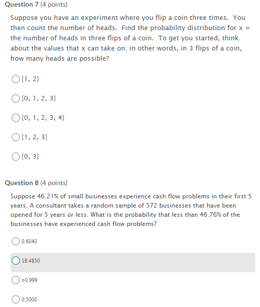 Solved Question 7 (4 points) Suppose you have an experiment | Chegg.com