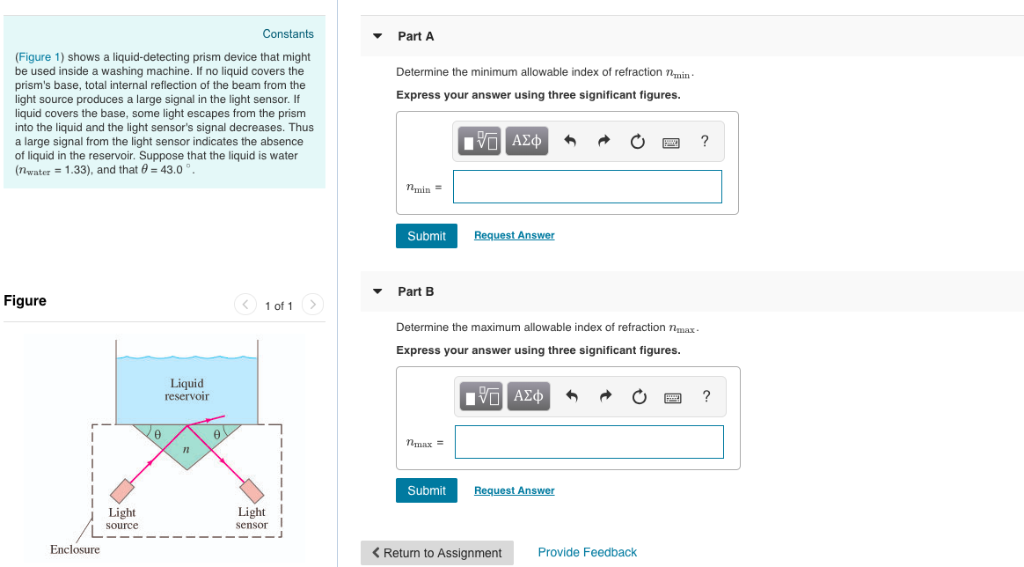 Solved Constants PartA Figure 1) shows a liquid-detecting | Chegg.com