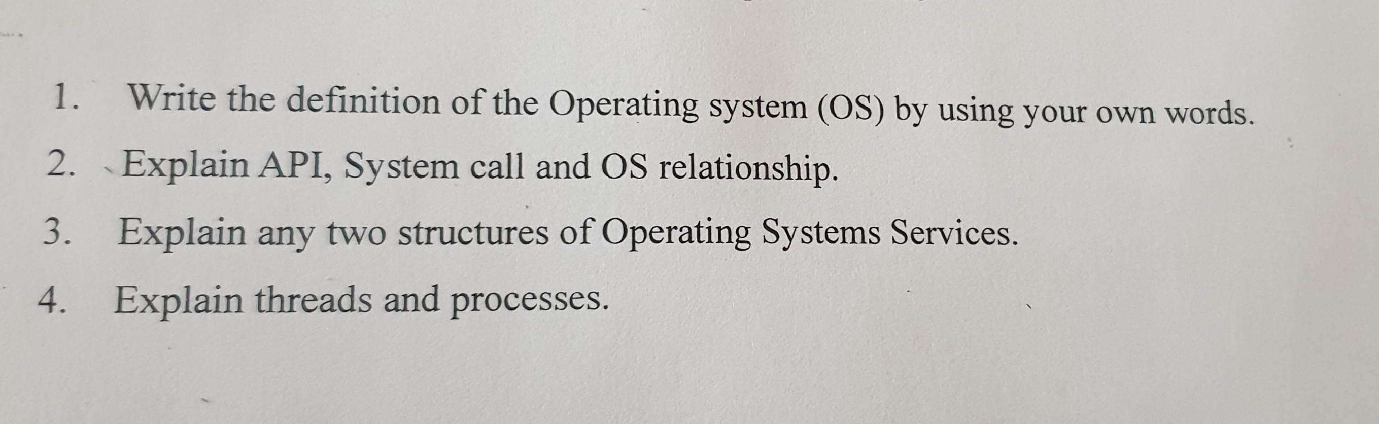 Solved Write the definition of the Operating system (OS) ﻿by | Chegg.com