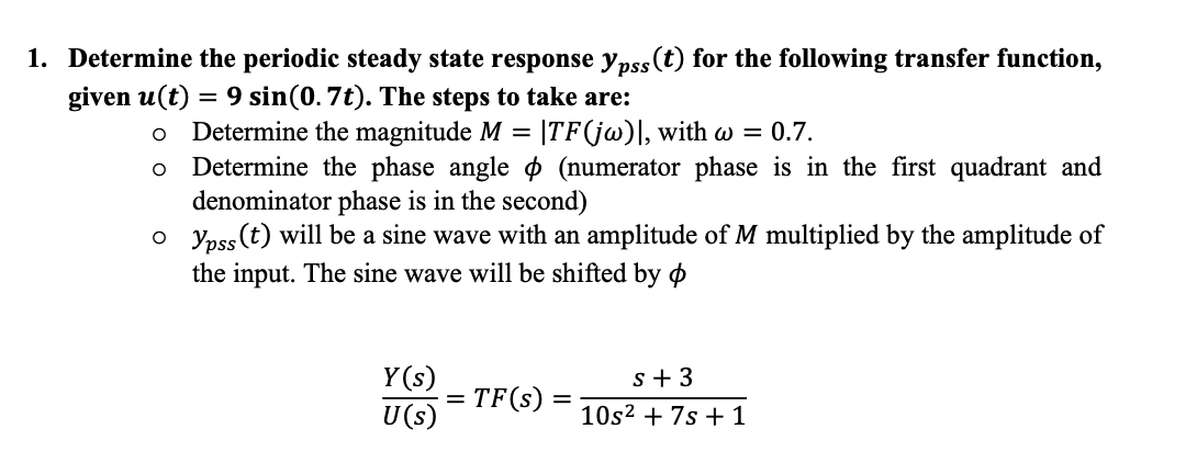 Solved o 1. Determine the periodic steady state response | Chegg.com