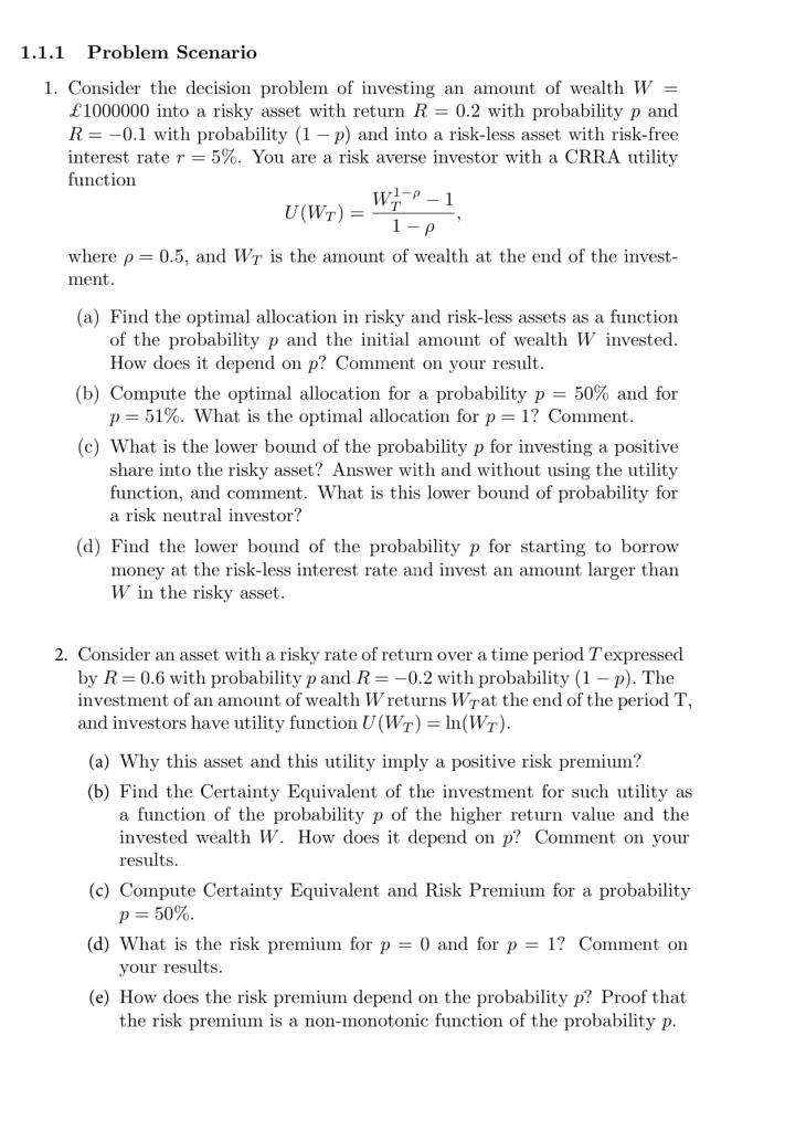 .1.1 Problem Scenario 1. Consider the decision | Chegg.com