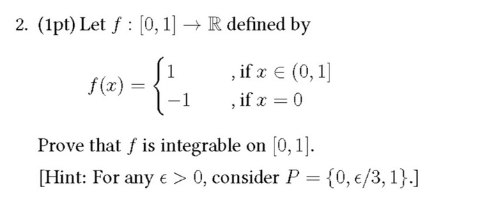 Solved (1pt) ﻿Let f:[0,1]→R ﻿defined | Chegg.com