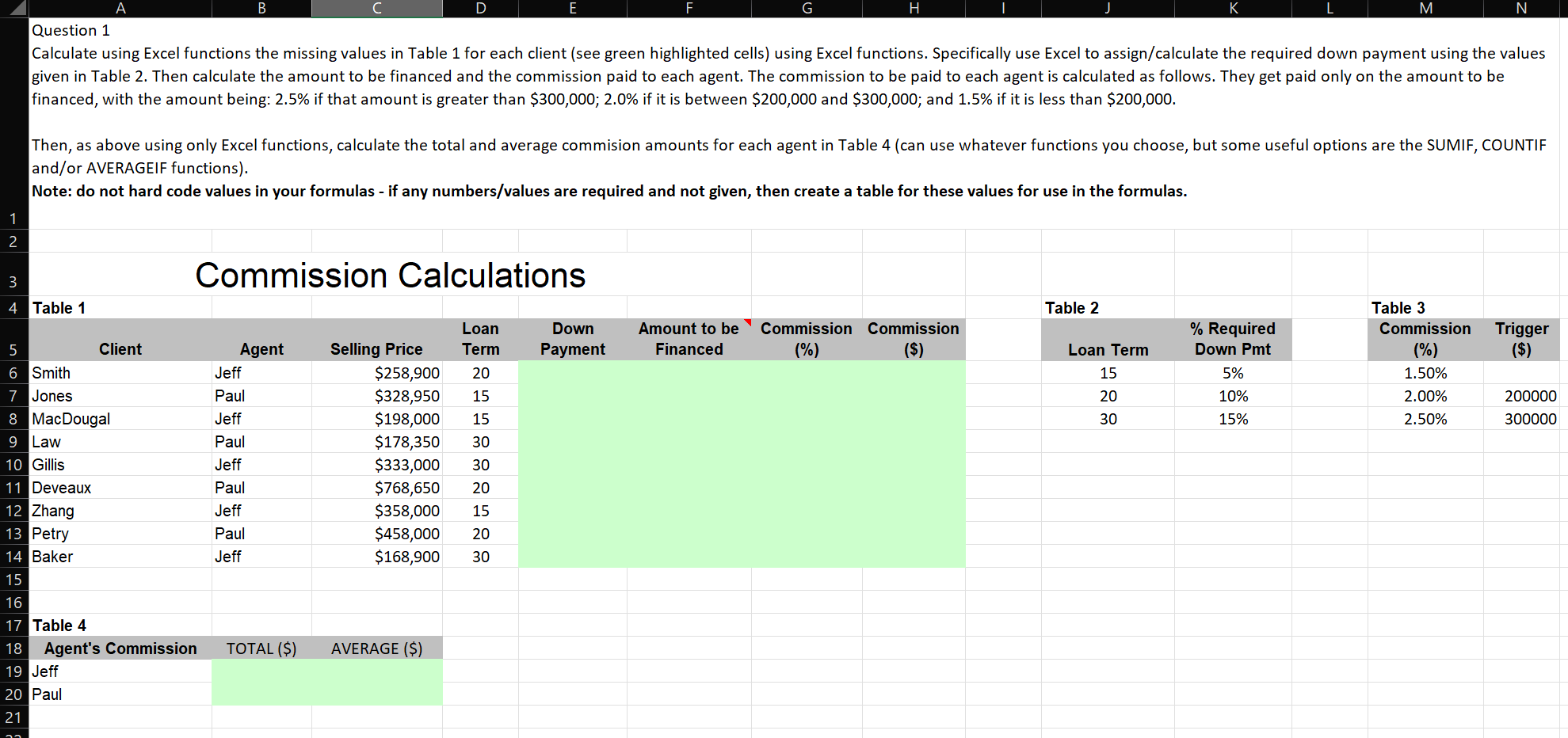 Solved Please answer it in excel spreadsheet format. Thank | Chegg.com