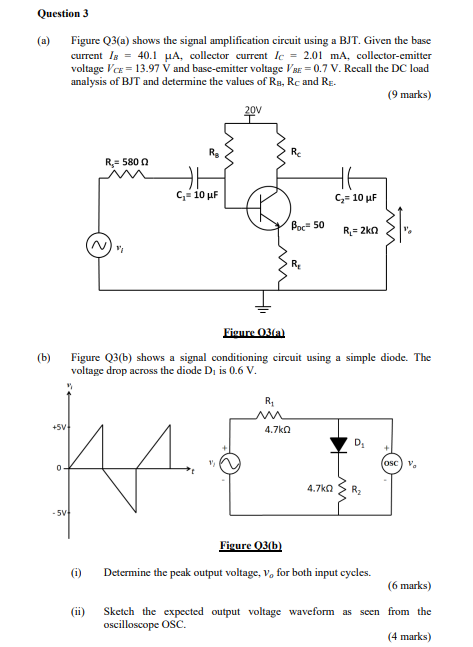 Solved a) Figure Q3(a) shows the signal amplification | Chegg.com