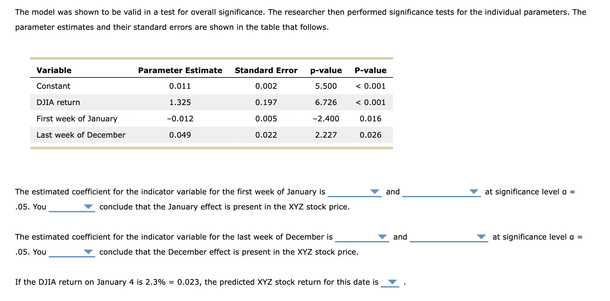 Solved A calendar effect is an observed pattern in stock | Chegg.com