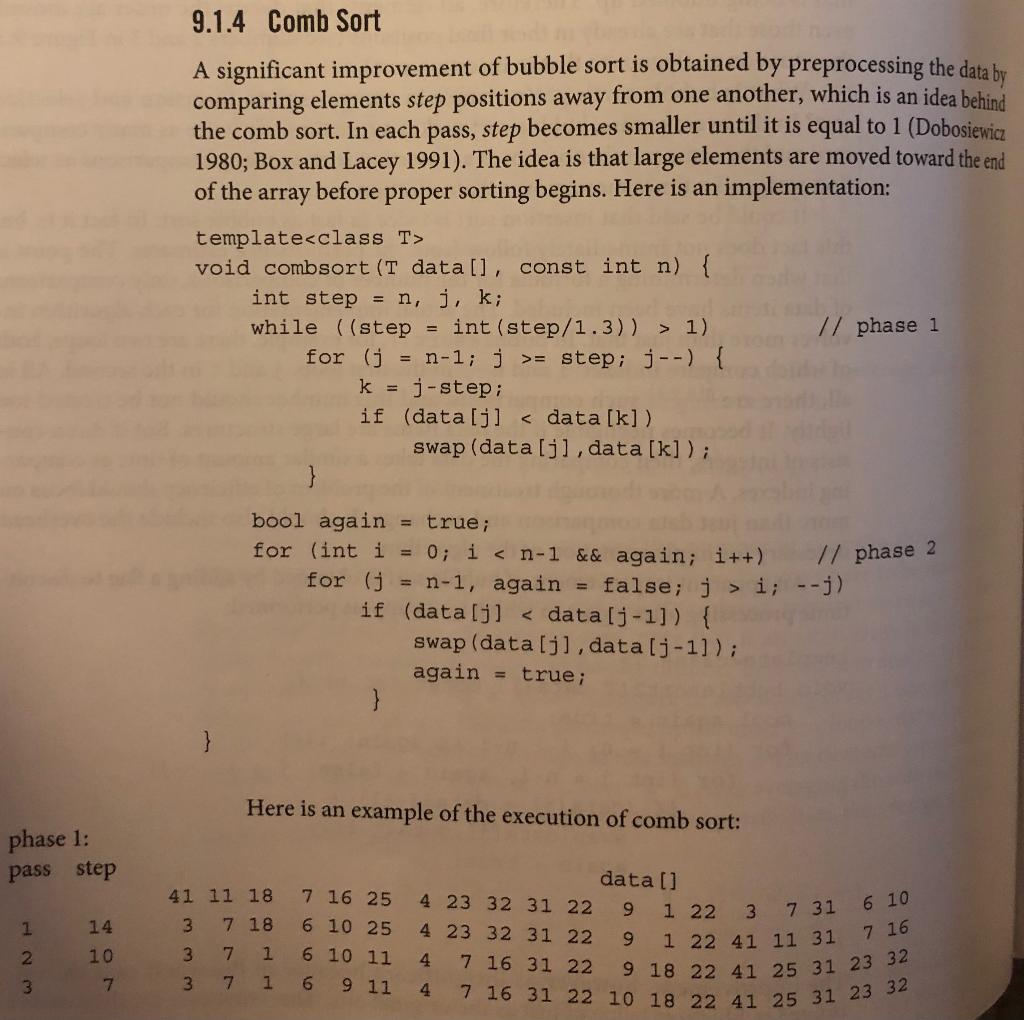 Solved pp. 500- Create an application that uses the "Comb | Chegg.com
