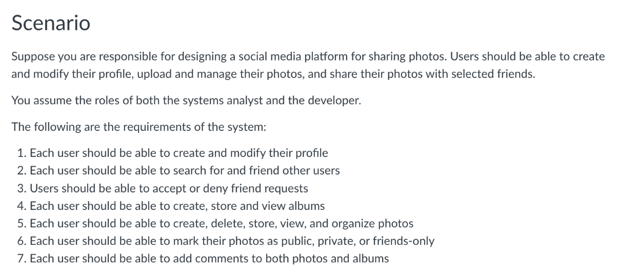 Solved Scenario Suppose you are responsible for designing a | Chegg.com