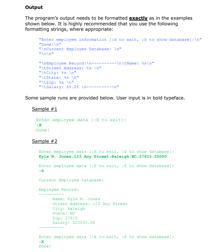 Solved Program 1 Employee Database 100 Points Write A 
