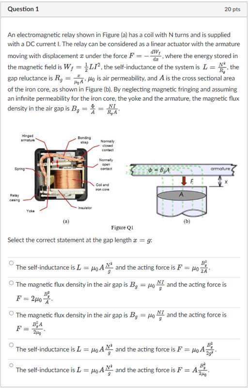 Solved An electromagnetic relay shown in Figure (a) has a | Chegg.com