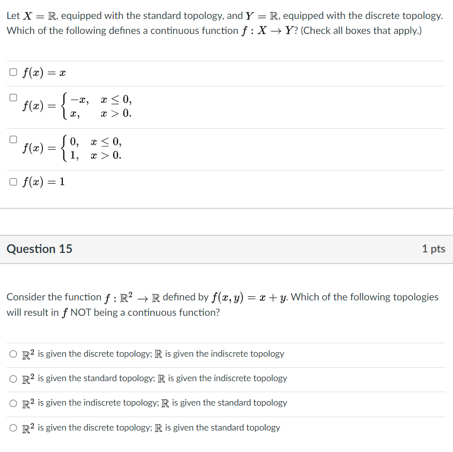Solved Let X = R, equipped with the standard topology, and Y | Chegg.com